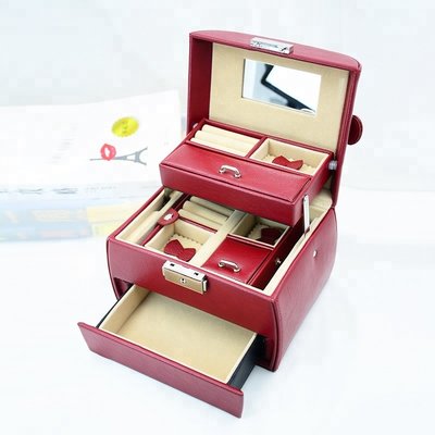 Fashionable Colored Portable Travel Jewelry Box Custoner Size For Cosmetics