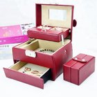 Fashionable Colored Portable Travel Jewelry Box Custoner Size For Cosmetics