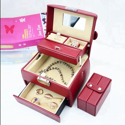 Fashionable Colored Portable Travel Jewelry Box Custoner Size For Cosmetics