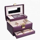 Flannel Interior Travel Size Jewelry Box , Soft Lining Jewelry Carrying Case