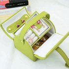 Zip Lock Leather Portable Travel Jewelry Box With Handle Light Color Packaging / Gift Case