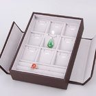 Wide Slot Ring Display Box , Black Foldable Jewelry Display Case With Lids