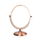 360d rotation Luxury Standing Cosmetic Mirror , Oval Gold Table Mirror With Stand