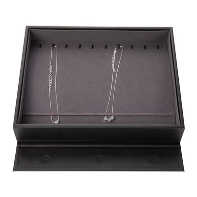 20 Slots Gray Necklace Display Box , Folding Stackable Jewelry Display Trays