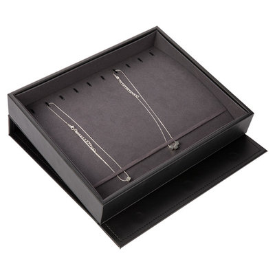 20 Slots Gray Necklace Display Box , Folding Stackable Jewelry Display Trays