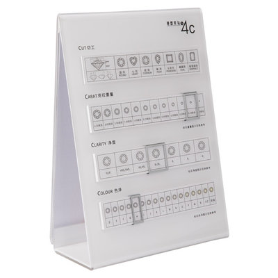 Custom 4 C'S Diamond Chart , Identification Plate Standard Diamond Clarity Chart