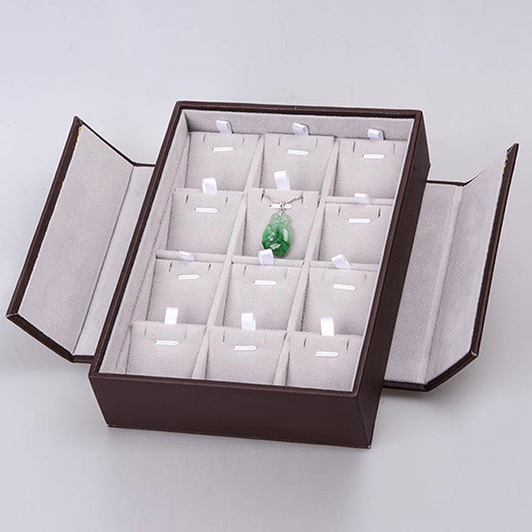 Wide Slot Ring Display Box , Black Foldable Jewelry Display Case With Lids