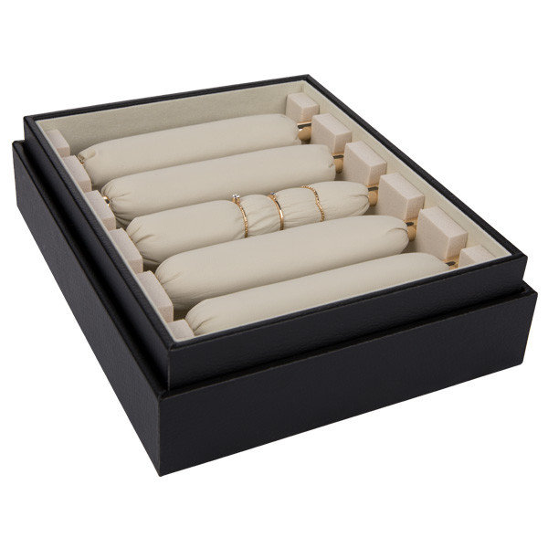 Portable PU Leather Jewelry Display Carrying Case