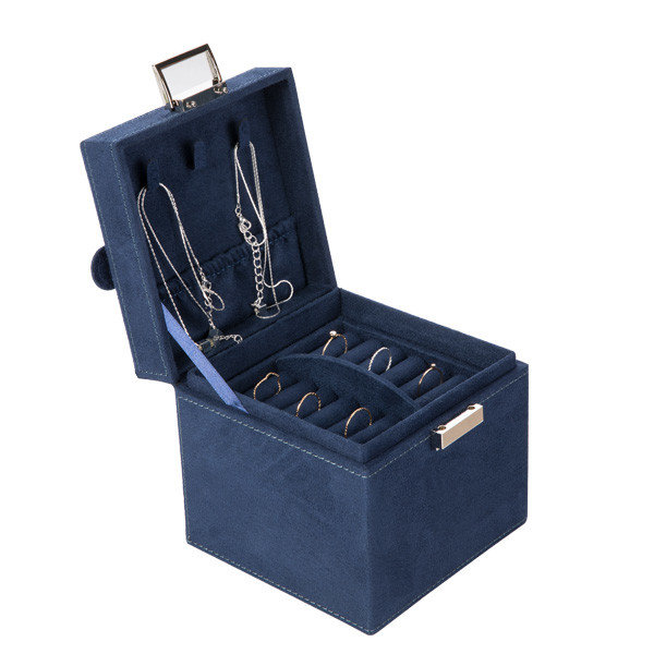 Lightweight Retail Jewelry Box , Easy To Take Leather Black Jewelry Box